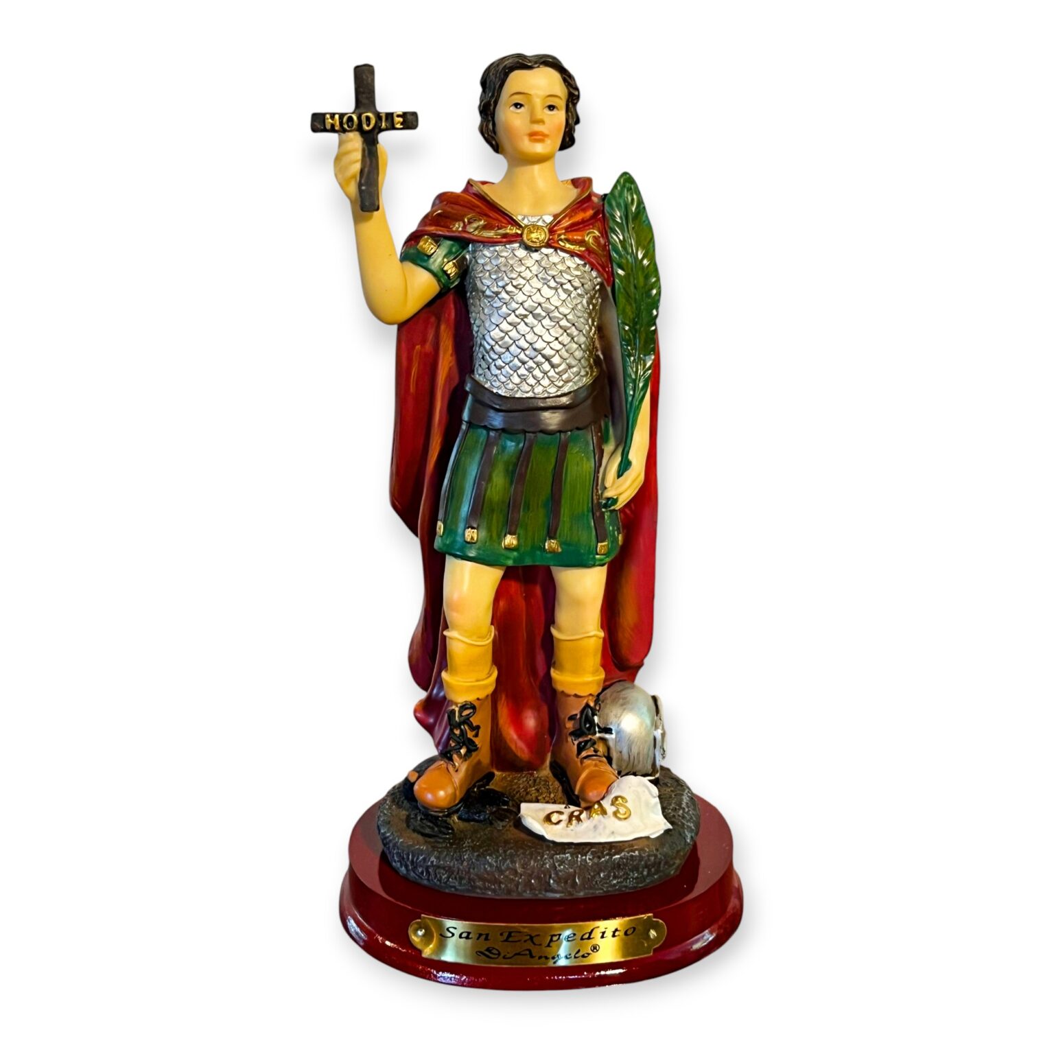 Estatuilla de san Expedito resina 20cm - Recuerdos Panem